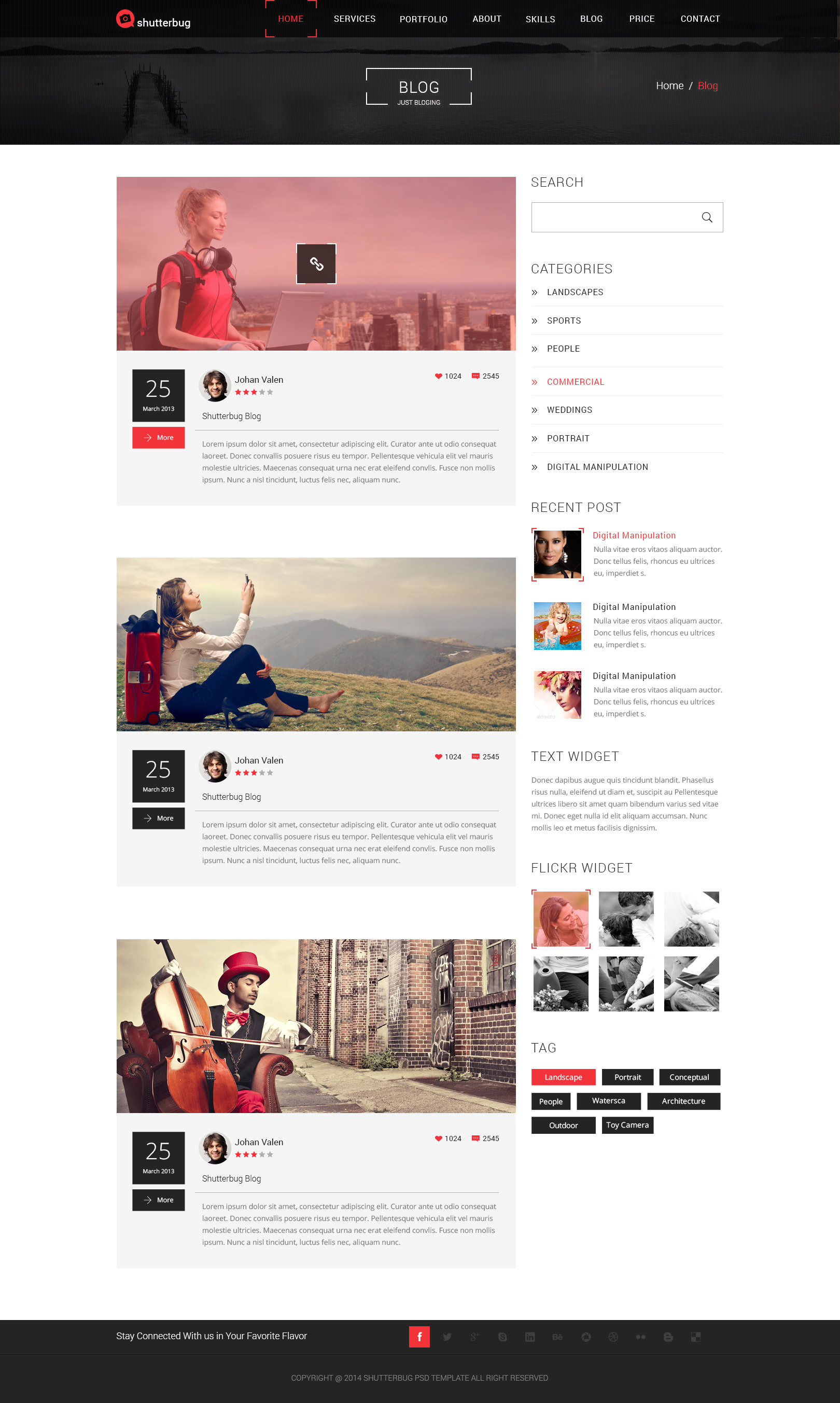 Shutterbug One page Multipurpose PSD Template by kamleshyadav | ThemeForest
